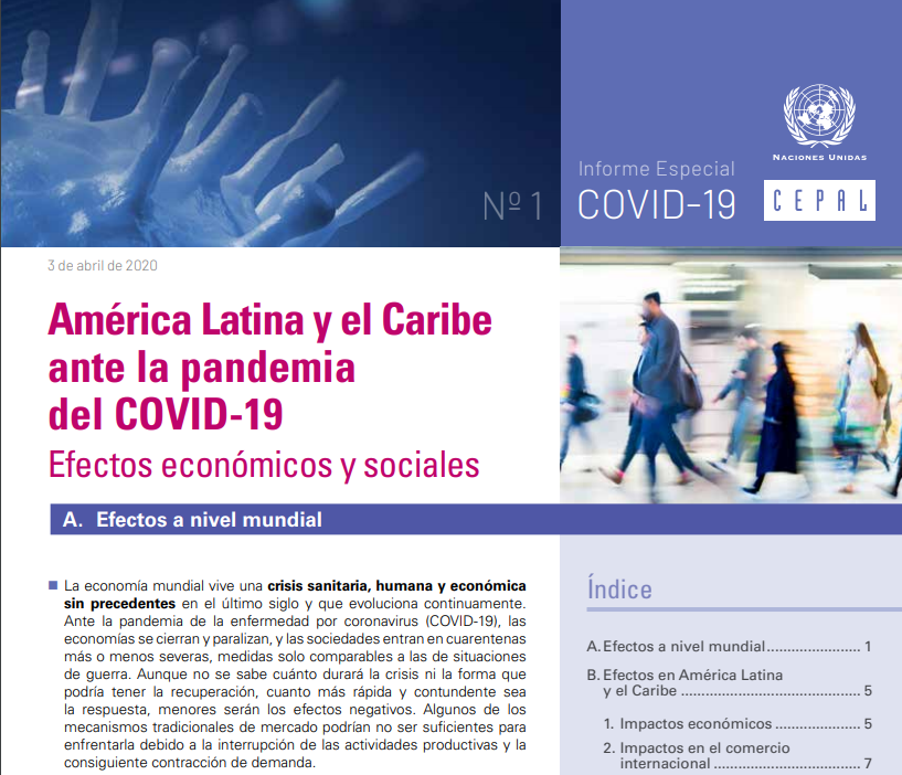 Informe De La Cepal América Latina Y El Caribe Ante La Pandemia Del